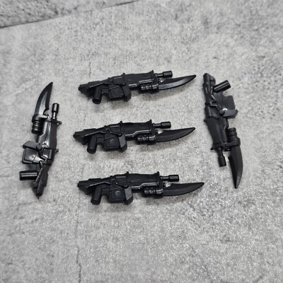 5pack SciFi 40k Assault Blaster Rifle w/ Bayonet Blocks for Minifigures ...