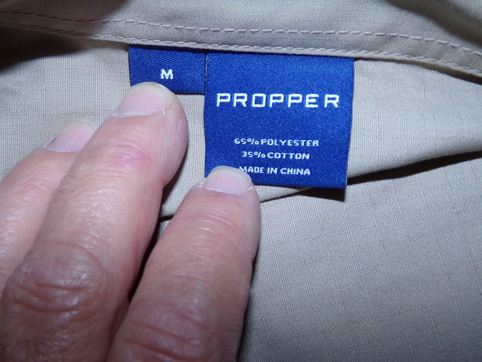 Propper Tactical Shirt Mens Medium Short Sleeve Pocket Tan Button up ...