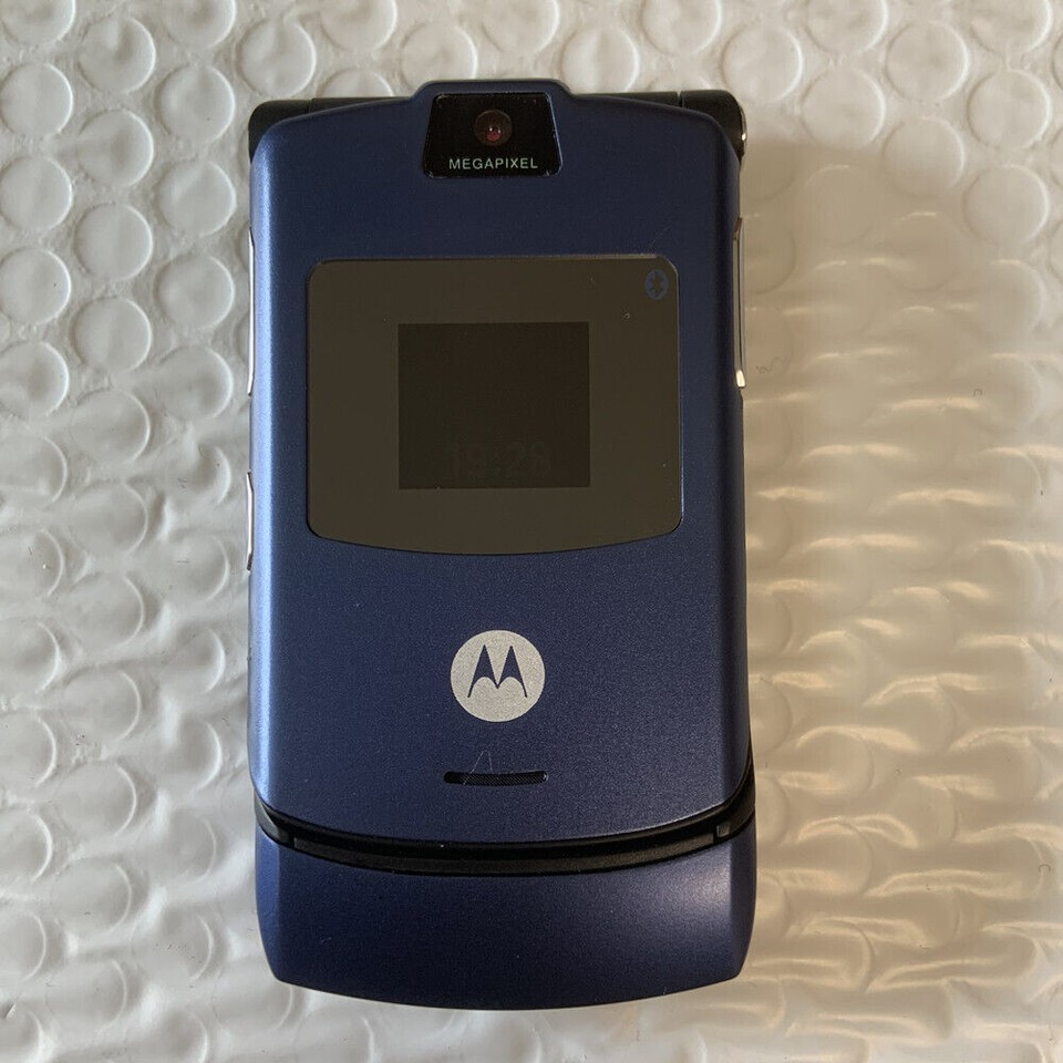 Original Motorola Razr V3 GSM Quad Band Flip Unlocked Old Cheap Cell ...