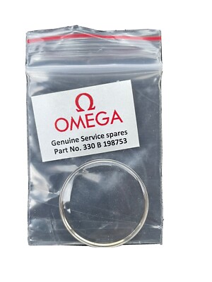 Genuine Omega plastic glass with silver tention ring 330 B 198753 SIZE ...
