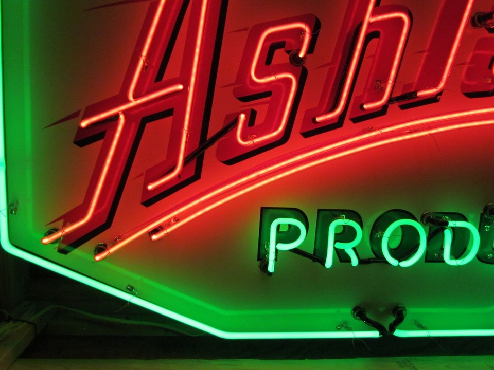 Original Ashland Products Porcelain Neon Sign 70 IN W x 46 IN H | eBay
