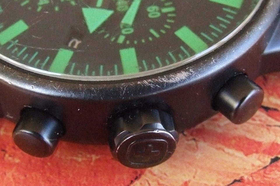 WENGER Swiss Army~Raid COMMANDO CHRONO~Rare Black PVD/Green~42mm~NEW ...