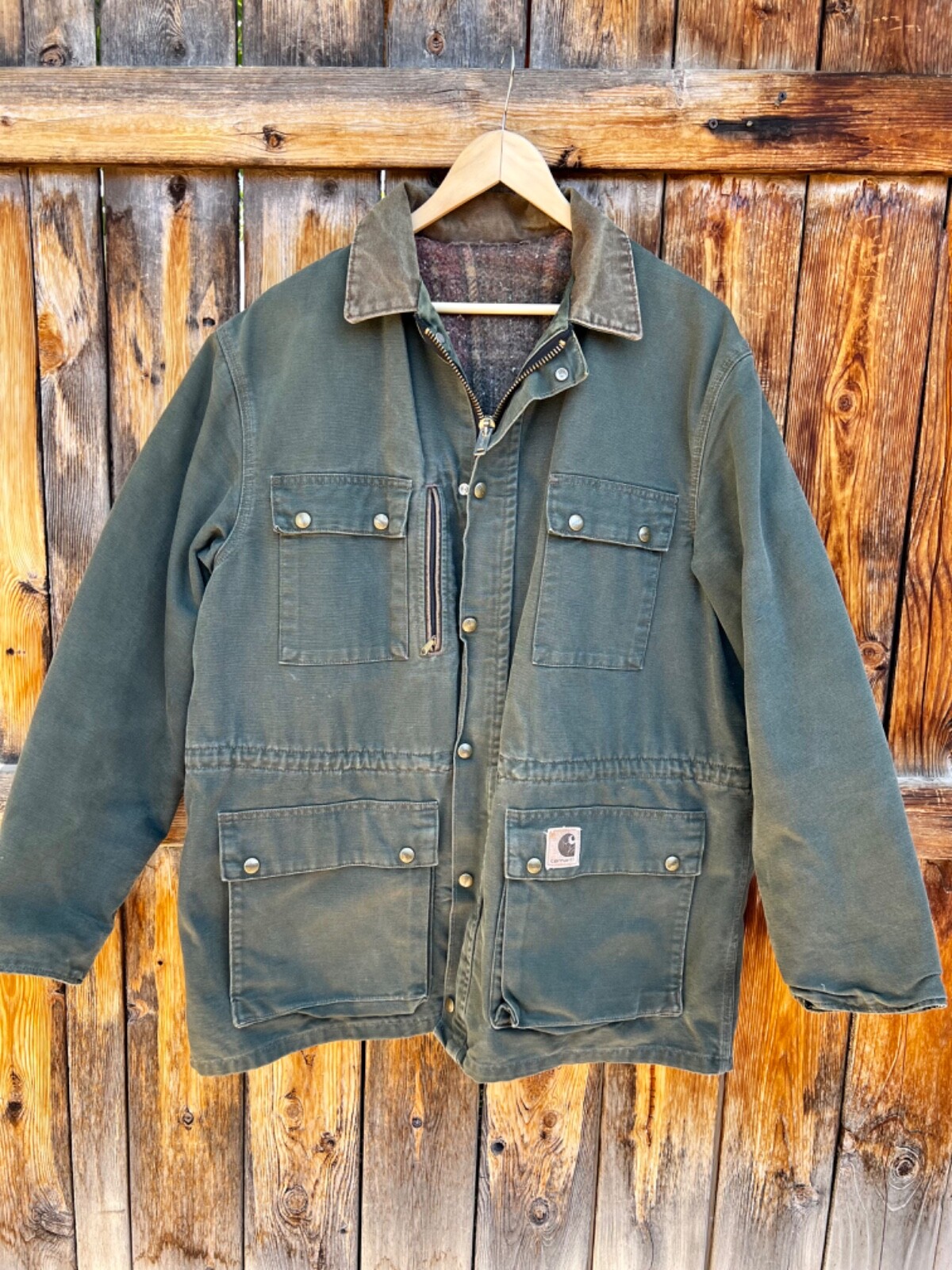 RARE Vintage Carhart Rancher Field Coat Blanket Lined… - Gem