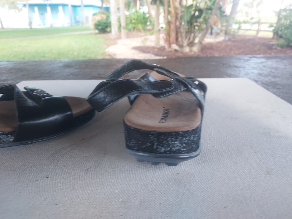 Romika Fidschi 54 Sandals Shoes Womens Size 11 US 39 EU Black Leather ...