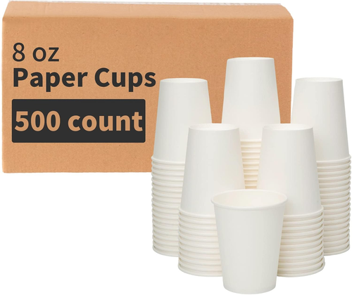 RACETOP 8 Oz 500 Pack Disposable Paper Coffee Cups, Disposable Paper ...