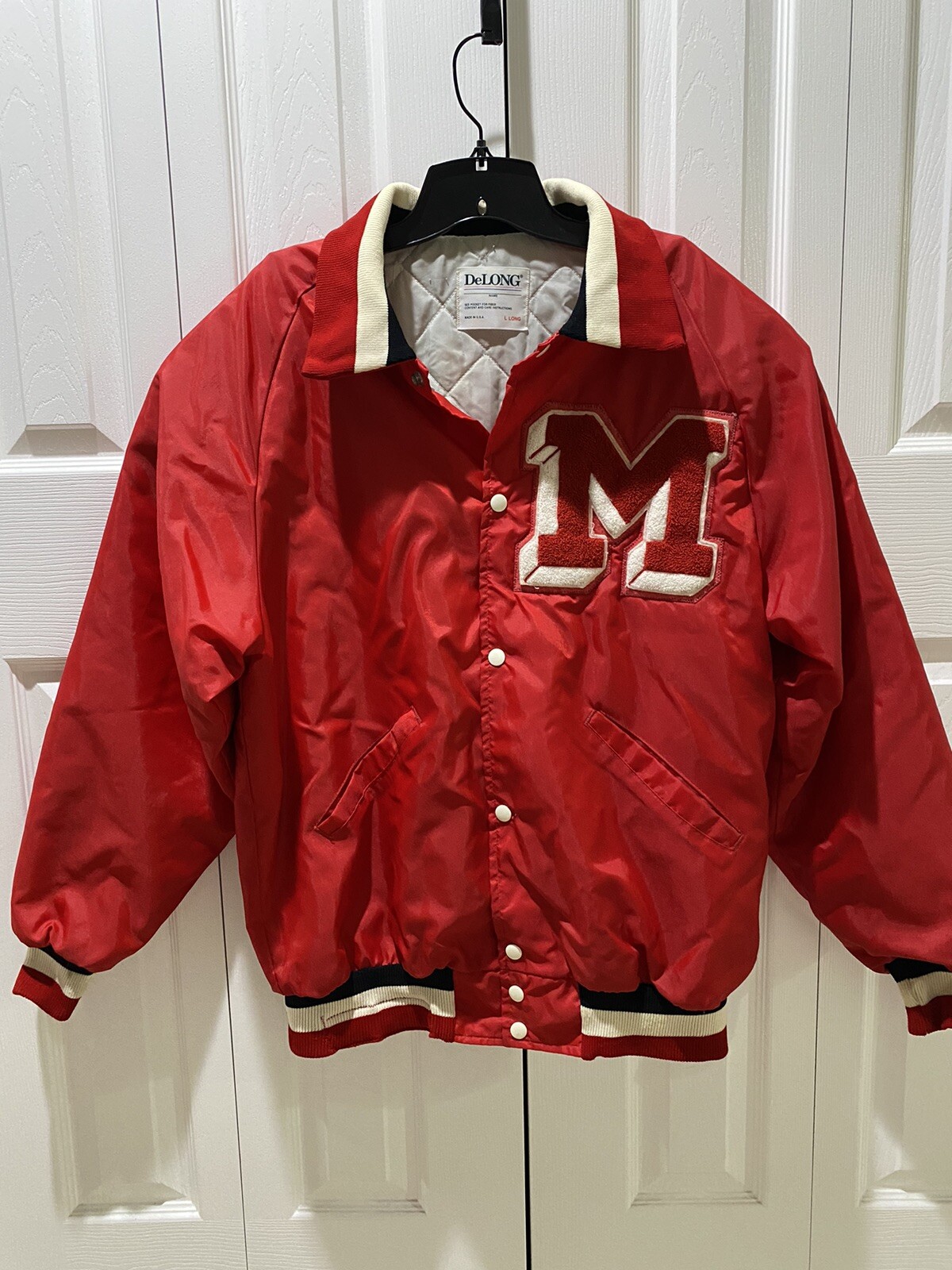Vintage High School Letterman Jacket Delong Brand Made In USA Nylon ...