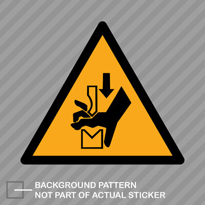 W030 Hand Injury In Press Sticker Decal Vinyl iso 7010 iso 3864 hazard ...