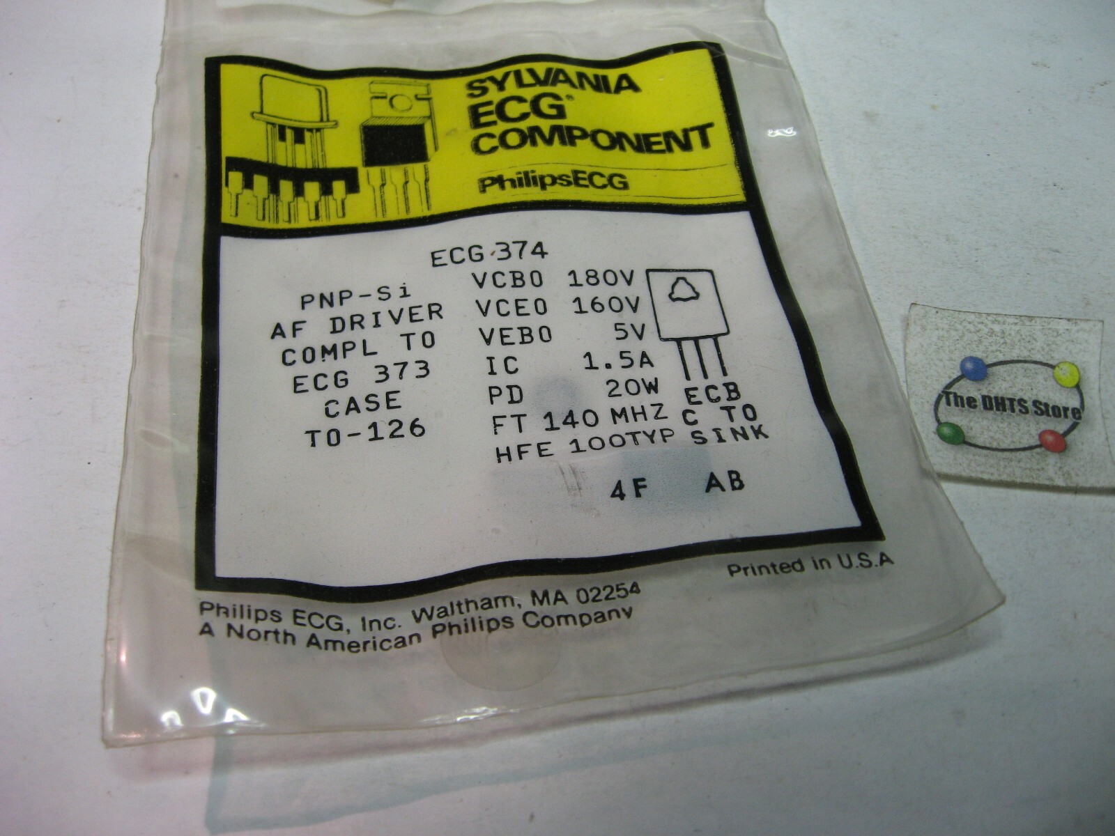 ECG374 Sylvania PNP Silicon Si Transistor NTE374 - NOS Qty 1 | eBay