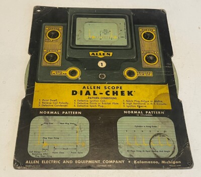 1958 Allen Scope Dial Chek Cardboard Slide Chart | eBay