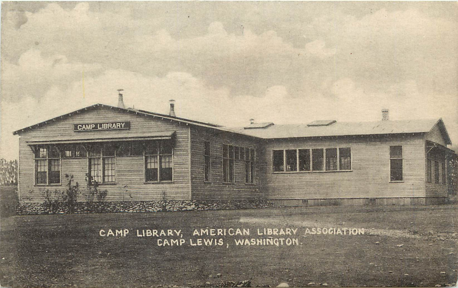 Postcard Camp Library at Camp Lewis WA American Library Asscociation ...