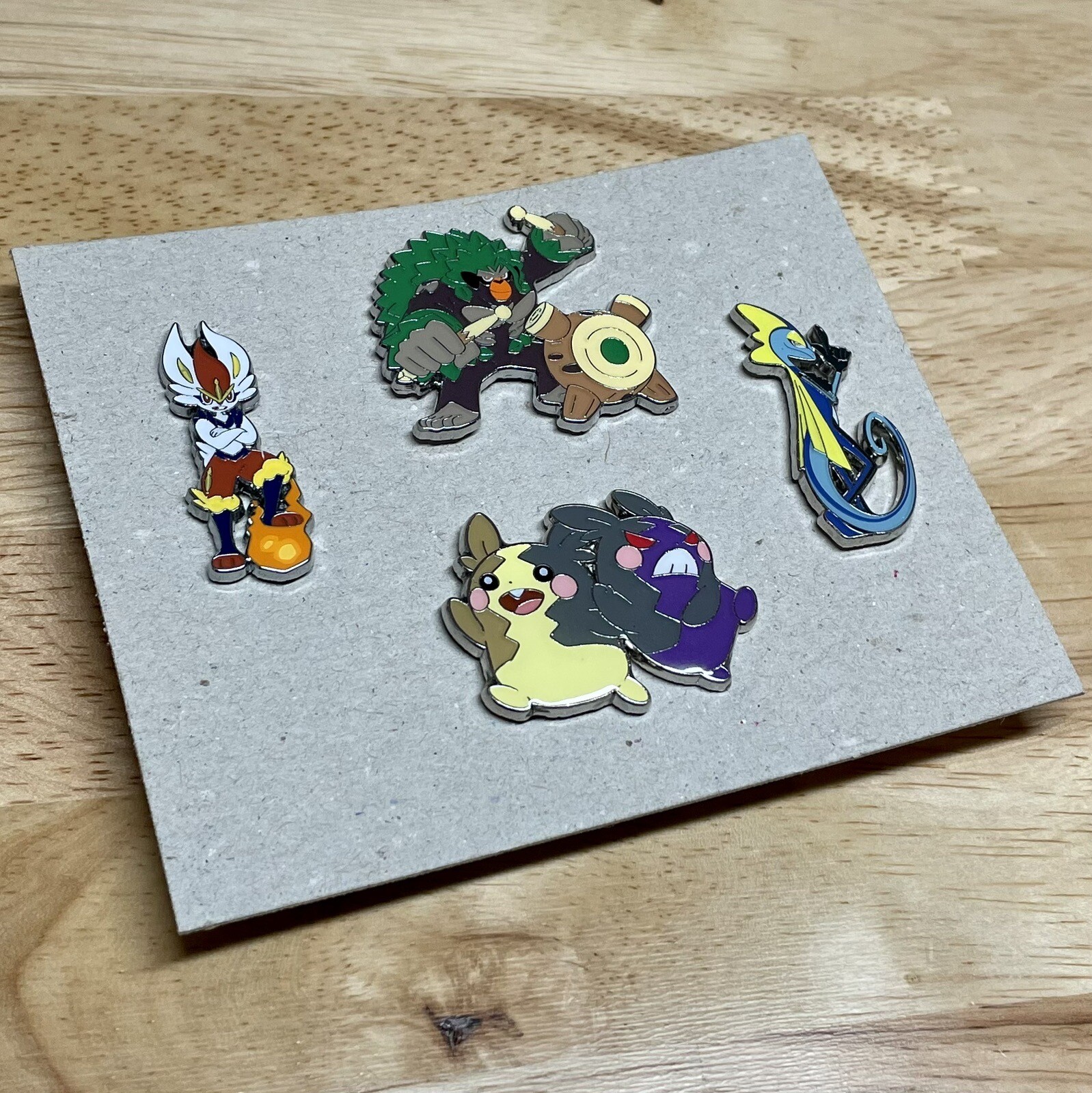 Pokemon TCG Morpeko + Cinderace + Inteleon + Rillaboom 4 Official Metal ...