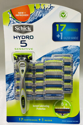 schick hydro 5 sensitive 1 handle & 17 refill cartridges | eBay