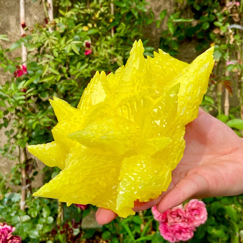 2.05LB Rare yellow sulfur crystal quartz crystal mineral specimen | eBay