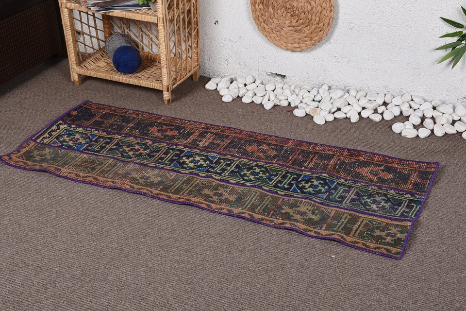 Decorative Rug, Blue and Orange Solid Pattern, 1.9x4.9 ft | eBay