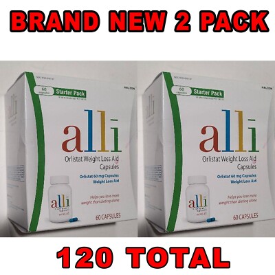 Alli Weight Loss Aid Diet Pills 60mg Capsules Starter Pack 60 Count 2PK ...