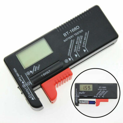 Digital Battery Tester Checker for AA AAA C D 9V 1.5V Button Cell ...