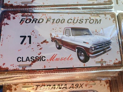 1971 FORD F100 CUSTOM Novelty Number Plate 3D Tin Metal Sign NEW Man ...