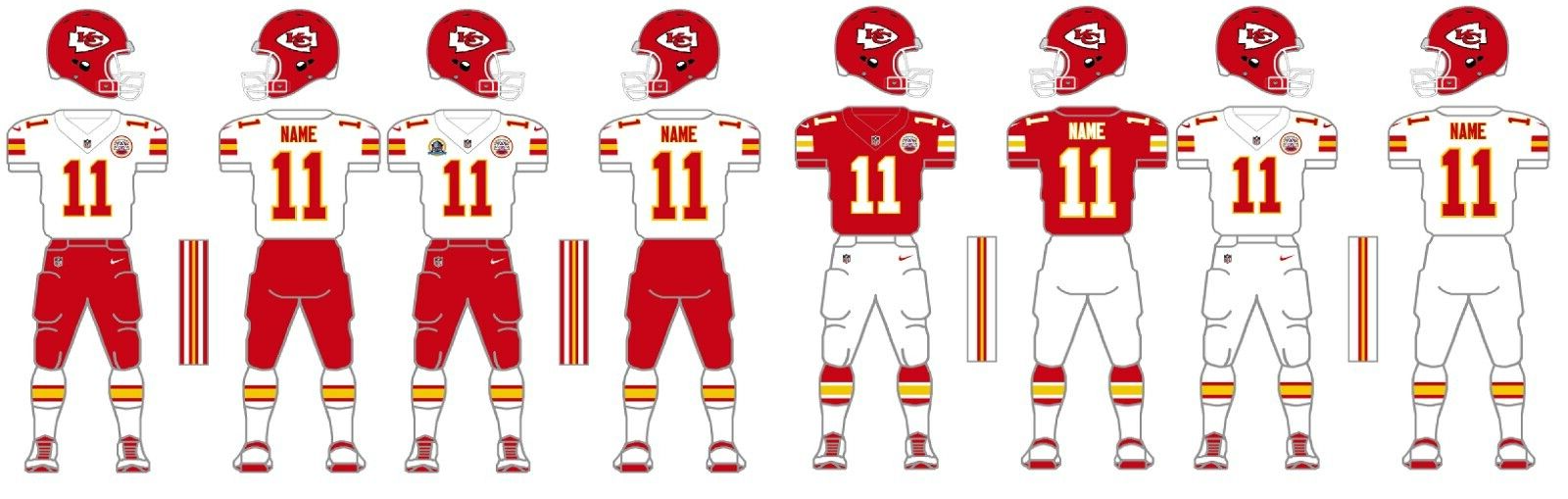 AFC West KANSAS CITY CHIEFS GENERIC 1-⭐-STAR stick-on WHITE-C CAPTAINS ...