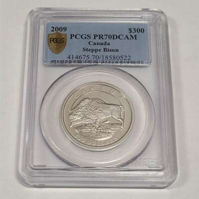 SUPER RARE 2009 $300 PCGS PR70DCAM Canada "Steppe Bison" Only 200 ...