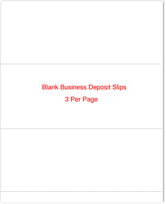 Blank Deposit Slip