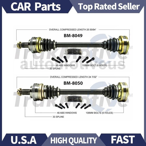 Rear Left Rear Right CV Axle Shaft 2X TrakMotive For BMW M3 2001 2002 ...