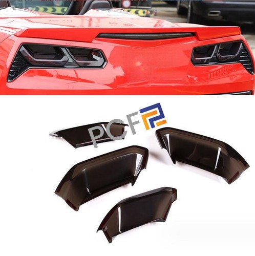 Fit for 2014-2019 Corvette C7 Smoked Tail Rear Light Lamp Cover Trim ...