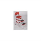 Cosco Retro Counter Stool with Pull Out Step Stool in Red | eBay