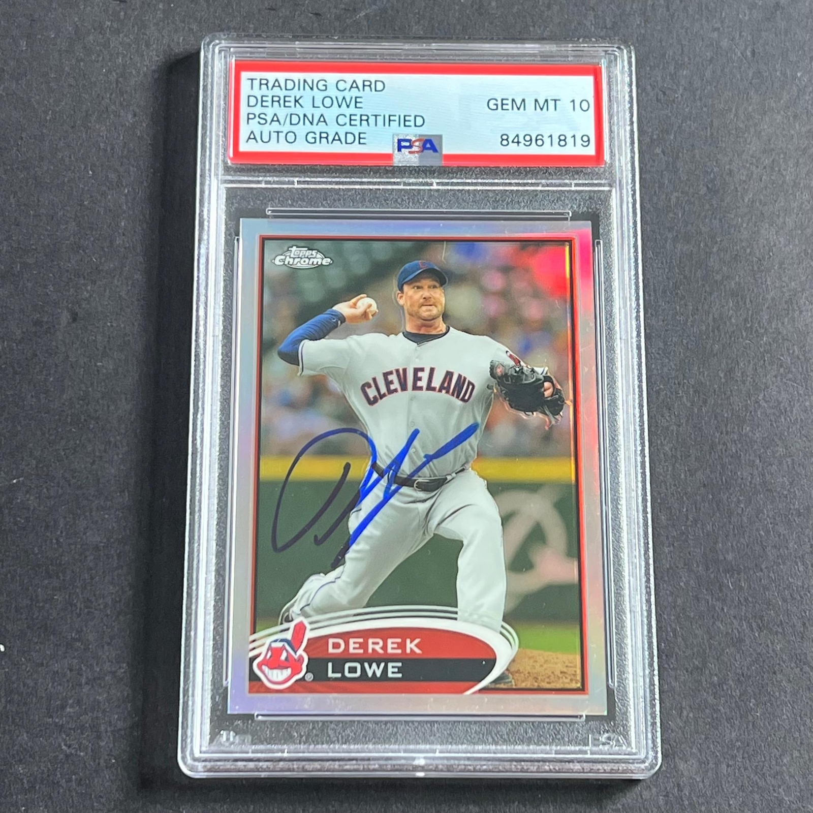 2012 Topps Chrome #217 Derek Lowe Signed Card PSA Slabbed Auto 10 ...