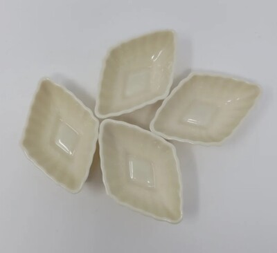 Belleek Ivory Salt Dip Cellar 7th Mark First Gold Mark 1980 -1993 Set 4 ...