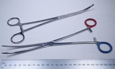 2x Integra Jarit #135-261 Pean Forceps 10" Curved Stainless Steel Surgical | eBay