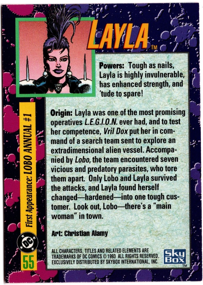1993 DC Bloodlines - LAYLA - #55 Skybox Trading Card | eBay