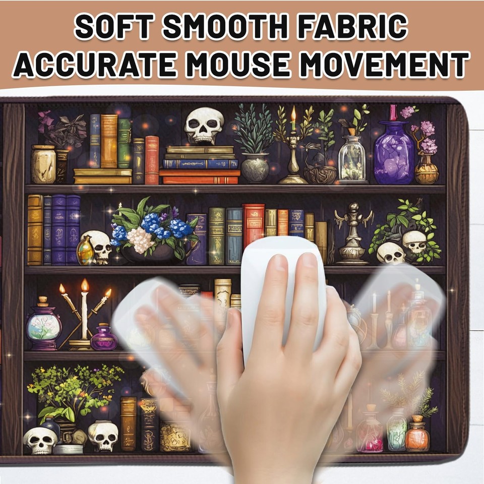 Bookshelf Gaming Mouse Pads, Library Book Computer Keyboard Mousepad ...