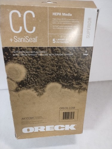 Oreck Type CC HEPA Upright Vacuum Cleaner Bag, AK1CC6H, 6-Pack ...