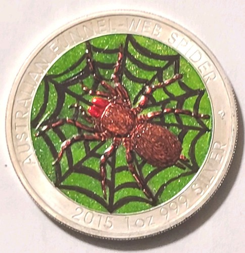 (2015) 1 oz Authentic Colorized Australian Spider .999 Pure Silver Coin ...