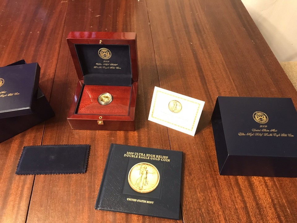 2009 $20 ULTRA HIGH RELIEF DOUBLE EAGLE GOLD COIN, MINT Cond., BOX, COA ...