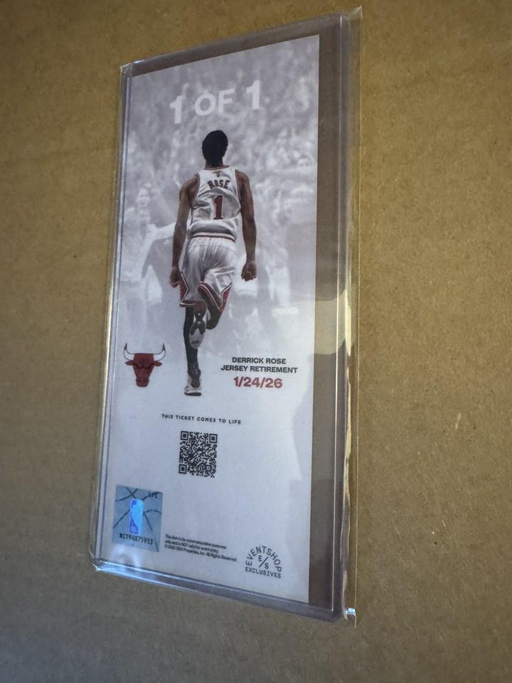 Derrick Rose Number Retirement Commemorative Ticket Loose w/sleeve | eBay