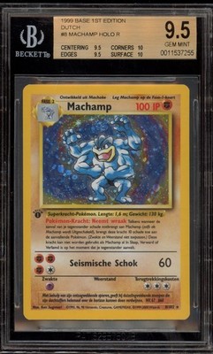 Pokemon Machamp Base Set 1st Edition DUTCH Holo Rare #8 BGS 9.5 Gem ...
