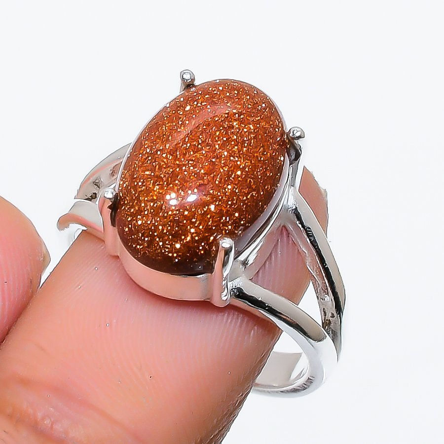 Red Sun Stone Gemstone 925 Sterling Silver Handmade Ring Jewelry in All ...