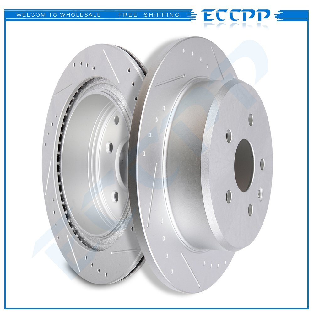 2Pcs Rear Slotted Brake Discs Rotors Fits Lexus GS300 GS400 GS430 IS300 ...