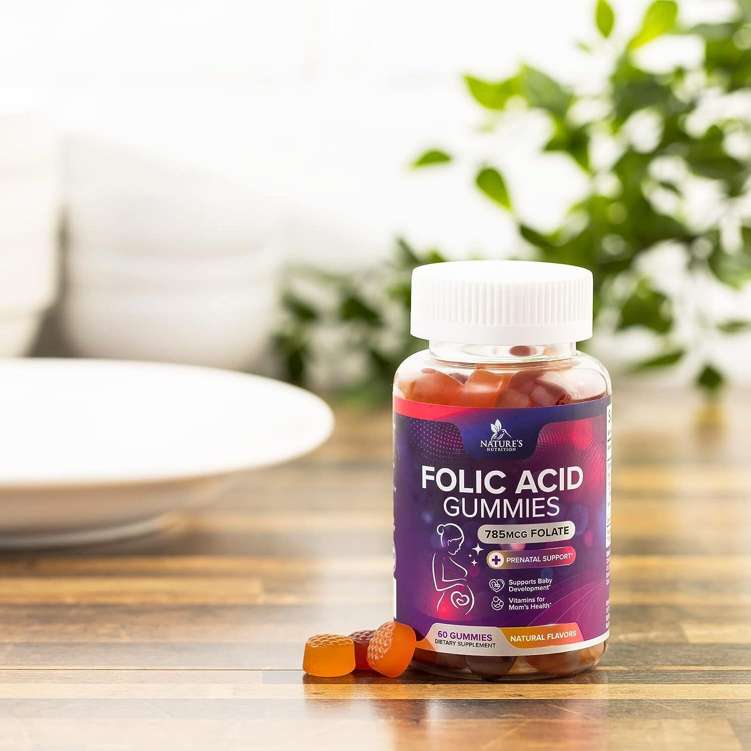 Folic Acid Gummies 400mcg Highest Potency Prenatal Folic Acid Gummy ...