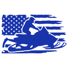 Snowmobile American Flag Decal Stickers Truck Trailer Window Wall 22 ...
