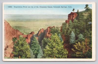 Postcard Inspiration Point on Rim of So Cheyenne Canon Colorado Springs ...