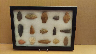 Lot of 15 Authentic Native American Arrowheads - Framed Collection | eBay