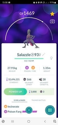 Pokemon Salazzle ( Salandit Evolution ) Go | eBay