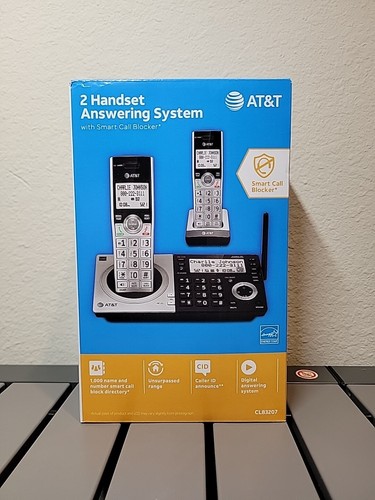 AT&T CL83207 2 Cordless Handset Phone Answering System With Smart Call ...
