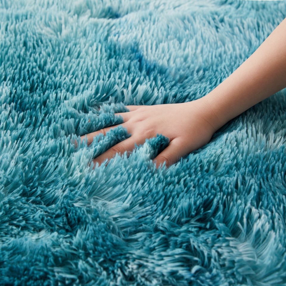 Fluffy Rugs Large Shaggy Rug Bedroom Living Room Anti Slip Soft Carpet ...