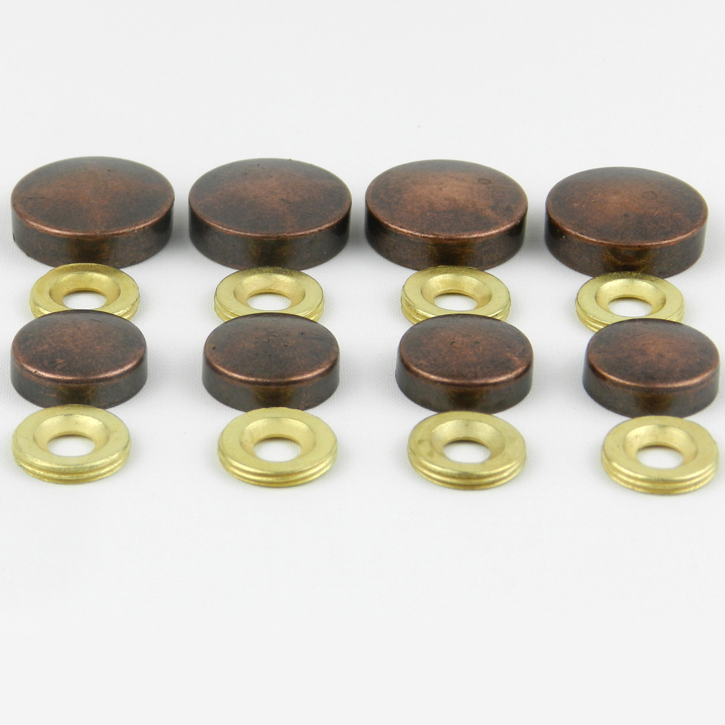 Threaded Rustic Brown Dome Screw Snap Caps Covers Electroplated Display ...
