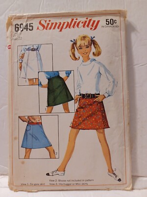 Vintage 1966 SIMPLICITY Pattern #6945 Girl Sz 6 Child's Skirts | eBay