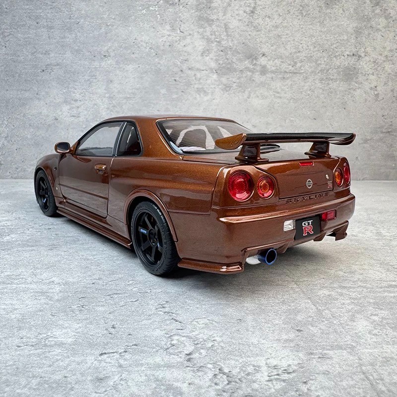 MH 1:18 Nissan Skyline GT-R R34 Metallic Bronze Die-Cast Car Model | eBay