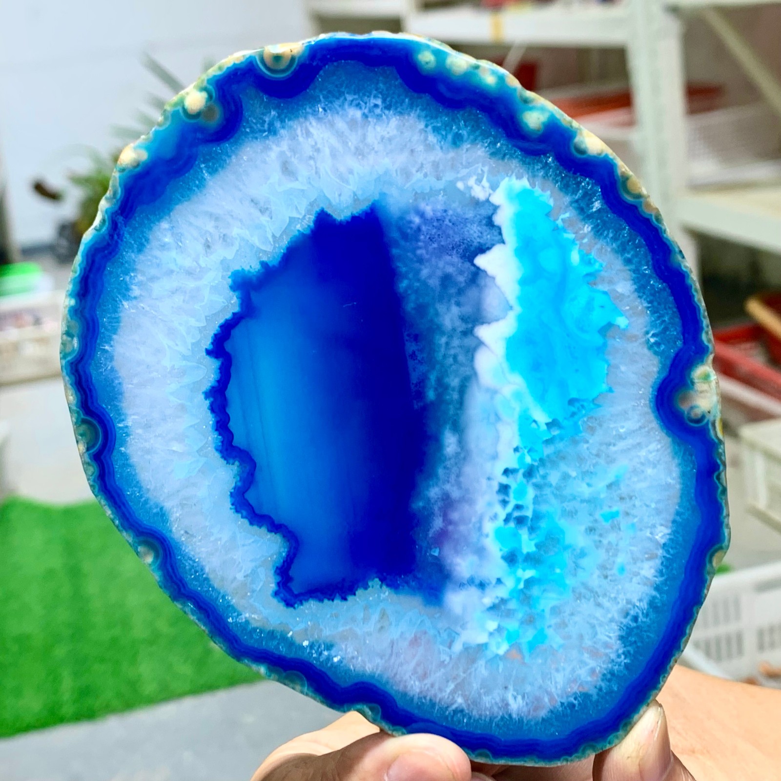 159G Natural Beautiful Agate Geode Druzy Slice Extra Large Gemstone | eBay